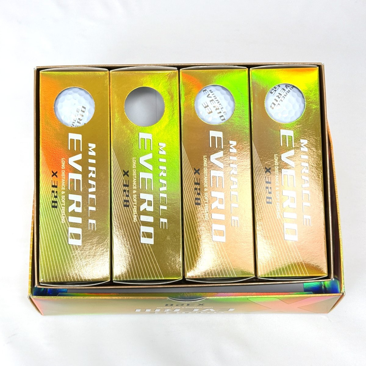 【未使用】1円/未使用/わけあり★DUNLOP ダンロップ miracle everio ミラクルエブリオ X328 ゴルフボール 11球入り ...