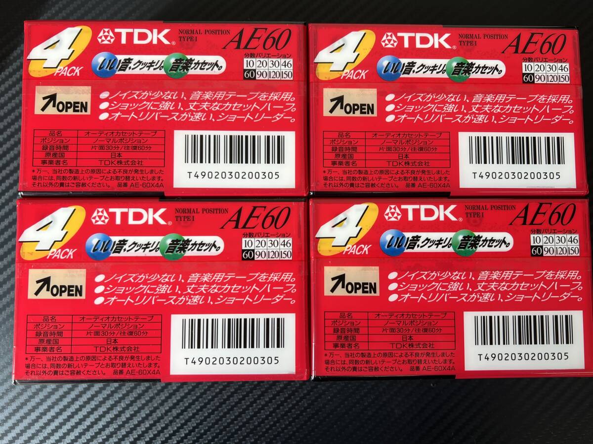【未使用に近い】(訳あり/未開封)カセットテープ TDK AE-60 X4A 4パックセット×4 まとめ全16巻の落札情報詳細 - Yahoo!オークション落札価格検索 オークフリー