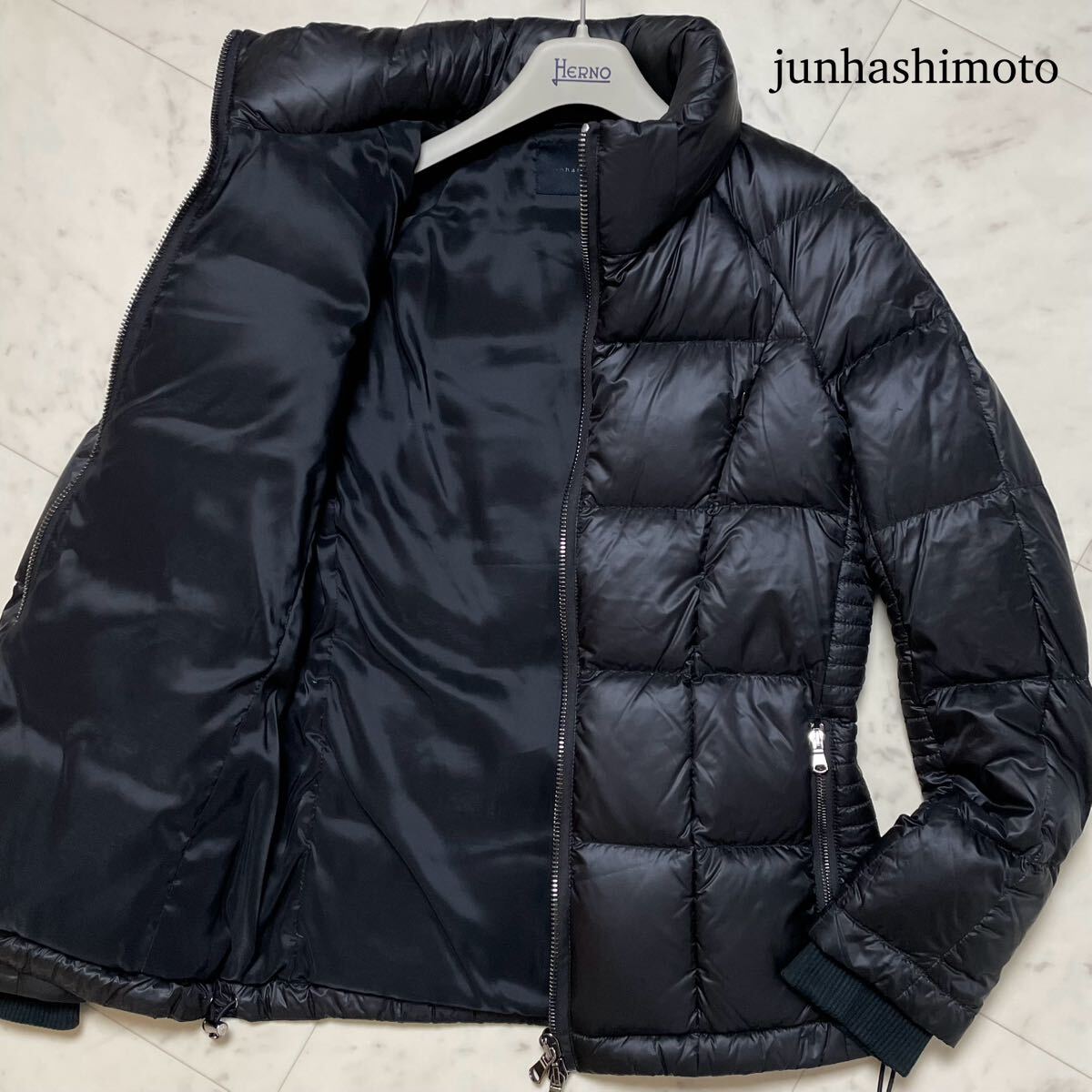 【目立った傷や汚れなし】美品★ ジュンハシモト junhashimoto キルティング ダウンジャケット パーカー 収納・着脱フード ライダース ブルゾン Mサイズ ブラック 黒の落札情報詳細 ...