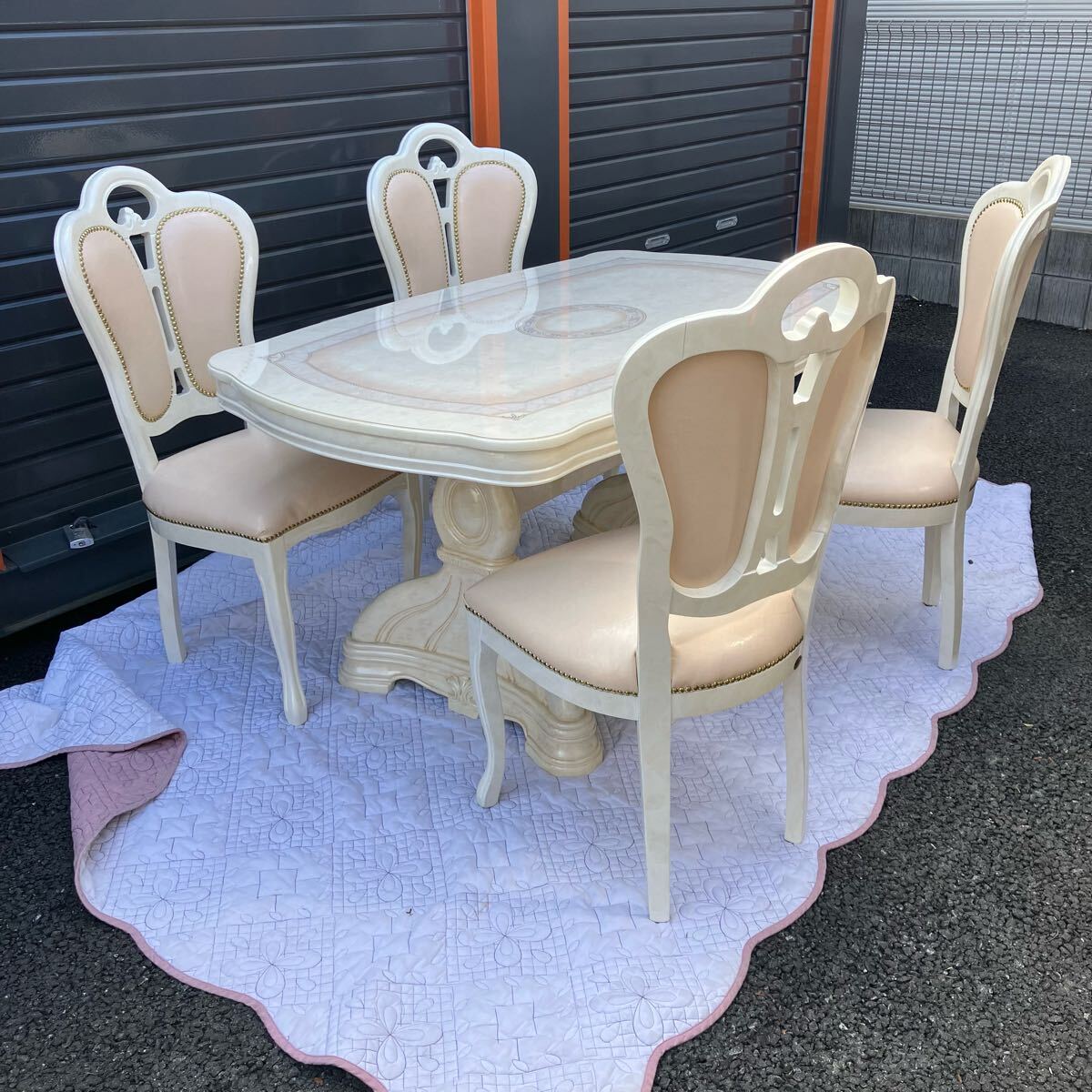 【傷や汚れあり】直接引き取り限定近辺配達可 サルタレッリ Saltarelli アマルフィ ダイニングテーブル セット ロココ アンティーク ...