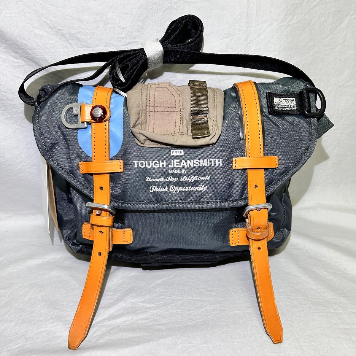 【未使用に近い】★未使用品★ TOUGH JEANSMITH タフ ショルダーバッグ レザー × ナイロン 定価1.9万 メンズ タフジーンズスミス 展示品 (02237並の落札情報詳細 ...