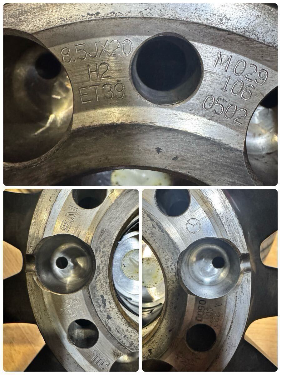 【やや傷や汚れあり】メルセデスAMG W222 S63 ダイナミックパッケージ ホイールタイヤ付き 20in 8.5J 9.5J +39 4本 ...