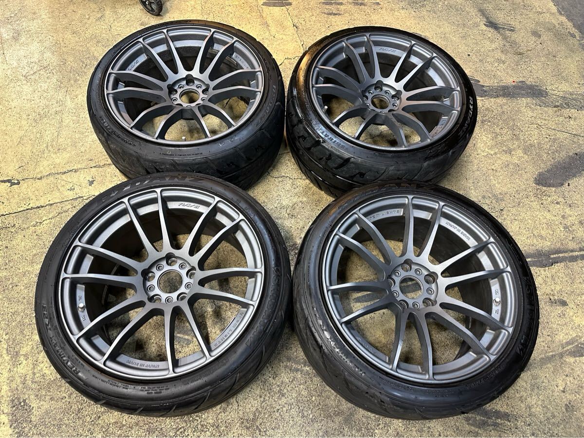 【目立った傷や汚れなし】RAYS レイズ GRAM LIGHTS グラムライツ 57 Xtreme specD 18インチ 9.5J +38 PCD114.3 5穴 シバタイヤ REVIMAX ...