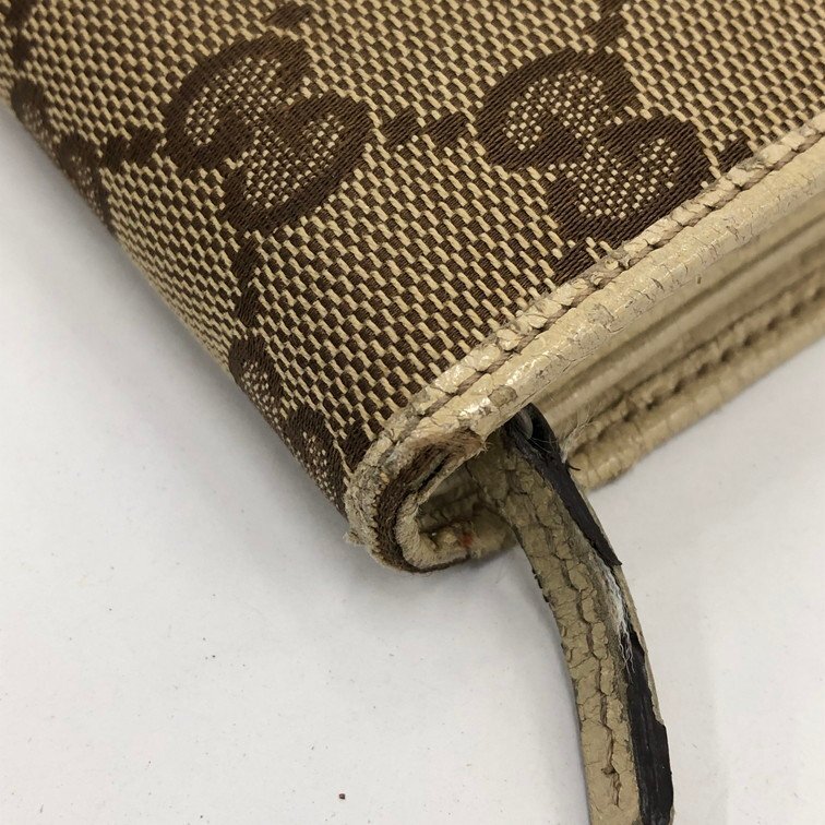 【傷や汚れあり】GUCCI グッチ レディース ファッション小物 GGキャンバス 二つ折り財布 154258・0416【DCAX7045】の ...