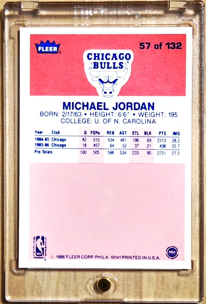 【目立った傷や汚れなし】激レア 1986 -87 Fleer Premier MICHAEL JORDAN #57 / マイケル ジョーダン ...