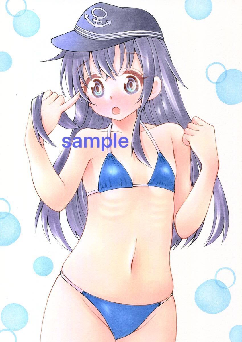 【未使用】同人 手描きイラスト 艦これ 暁 水着 艦隊これくしょん B5サイズ（182mm×257mm） の落札情報詳細 - Yahoo!オークション落札価格検索 オークフリー