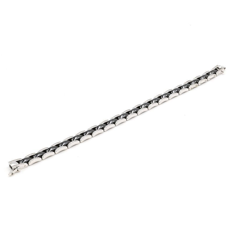 【目立った傷や汚れなし】シャネル ウルトラコレクションブレスレット J2930 #17 K18WG ブラックセラミック ダイヤモンド ホワイト ...