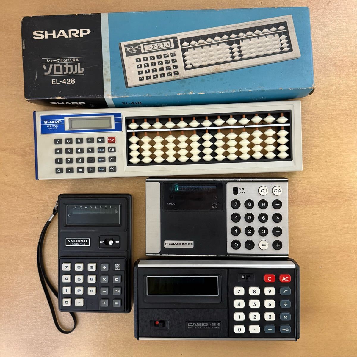 【目立った傷や汚れなし】Y25071605 電卓セット CASIO SHARP ナショナル RICOH 四則演算 ソロカル 電卓 電子計算機 ...