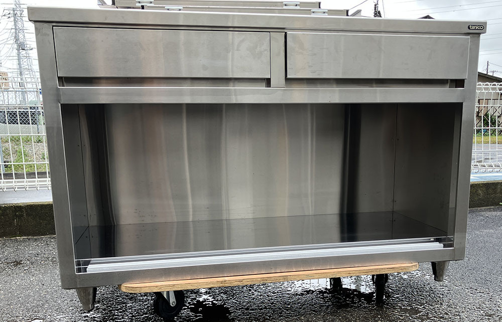 【やや傷や汚れあり】タニコー 引出付調理台 TXA-WCT-120DNB 幅1200 奥行600 高さ800mm ステンレス 作業台 食器庫 スライド扉 厨房 業務用 中古の落札情報詳細 ...