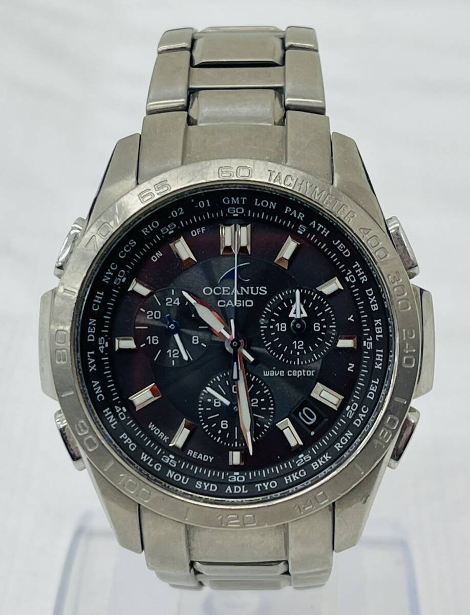 【傷や汚れあり】C589-H42-337 CASIO カシオ OCEANUS オシアナス 0CW-600 メンズ タフソーラー クロノグラフ ...