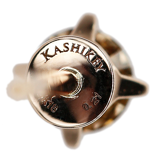 【目立った傷や汚れなし】カシケイ ブラウンダイヤモンド ピアス K18ピンクゴールド Kashikey ソリティア 一粒石 4本爪 送料無料 ...