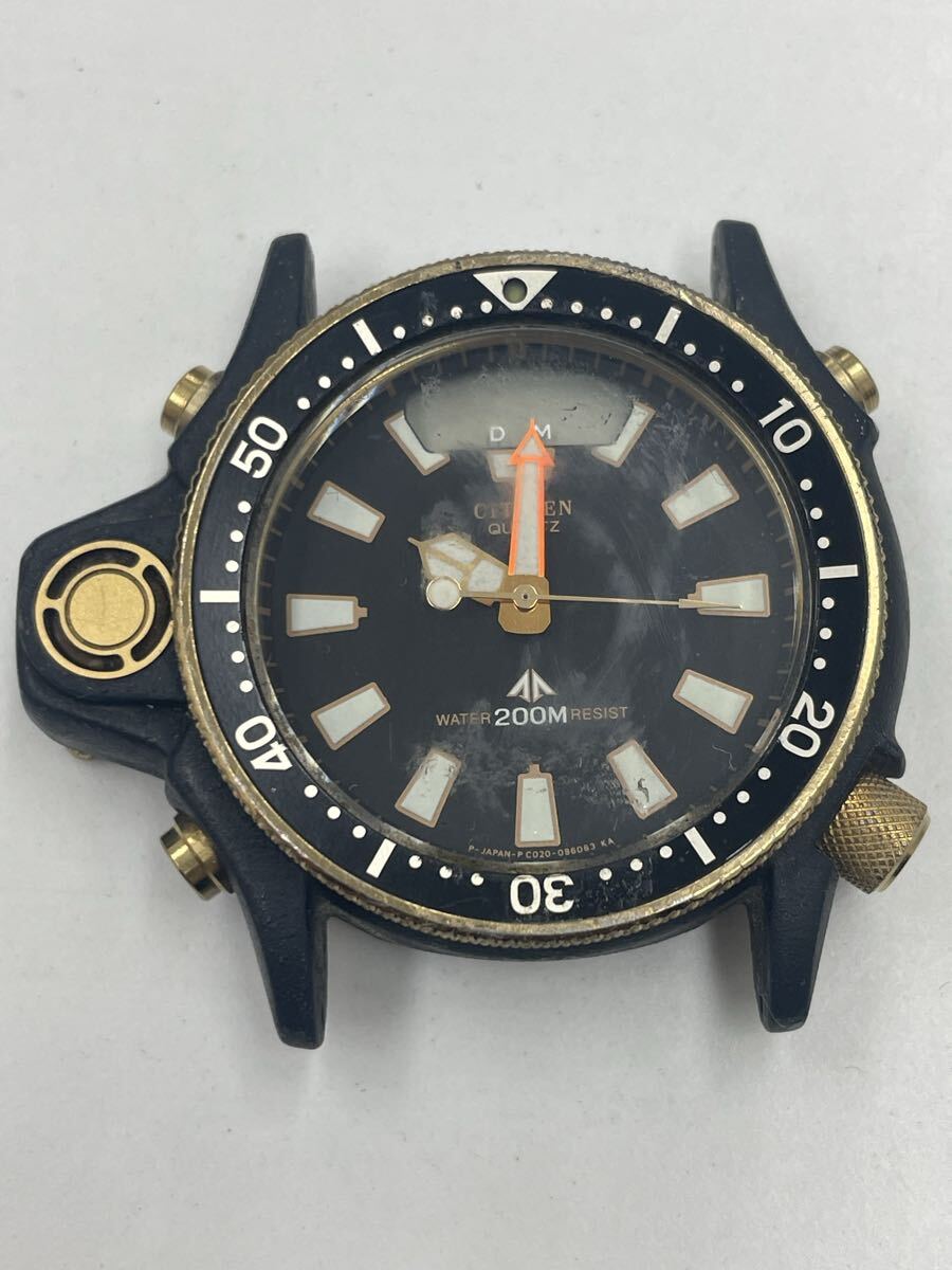 【やや傷や汚れあり】15.希少・動作未確認・裏蓋欠品・CITIZEN シチズン ダイバー 200m アクアランド C026-87259 メンズ ...