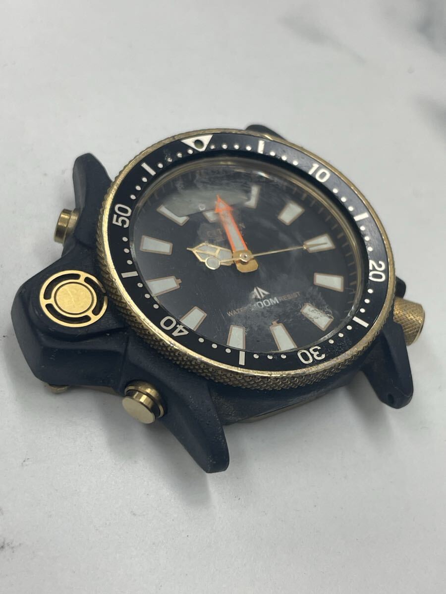 【やや傷や汚れあり】15.希少・動作未確認・裏蓋欠品・CITIZEN シチズン ダイバー 200m アクアランド C026-87259 メンズ ...