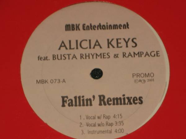 【中古】Alicia Keys - Fallin' Remixes FT Busta Rhymes & Rampage 12''の落札情報詳細 ...