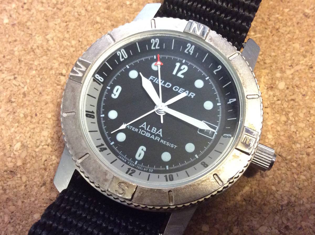 セイコー アルバ フィールドギア ALBA FieldGear V339-7010 GMT針の落札情報詳細 - ヤフオク落札価格検索 オークフリー