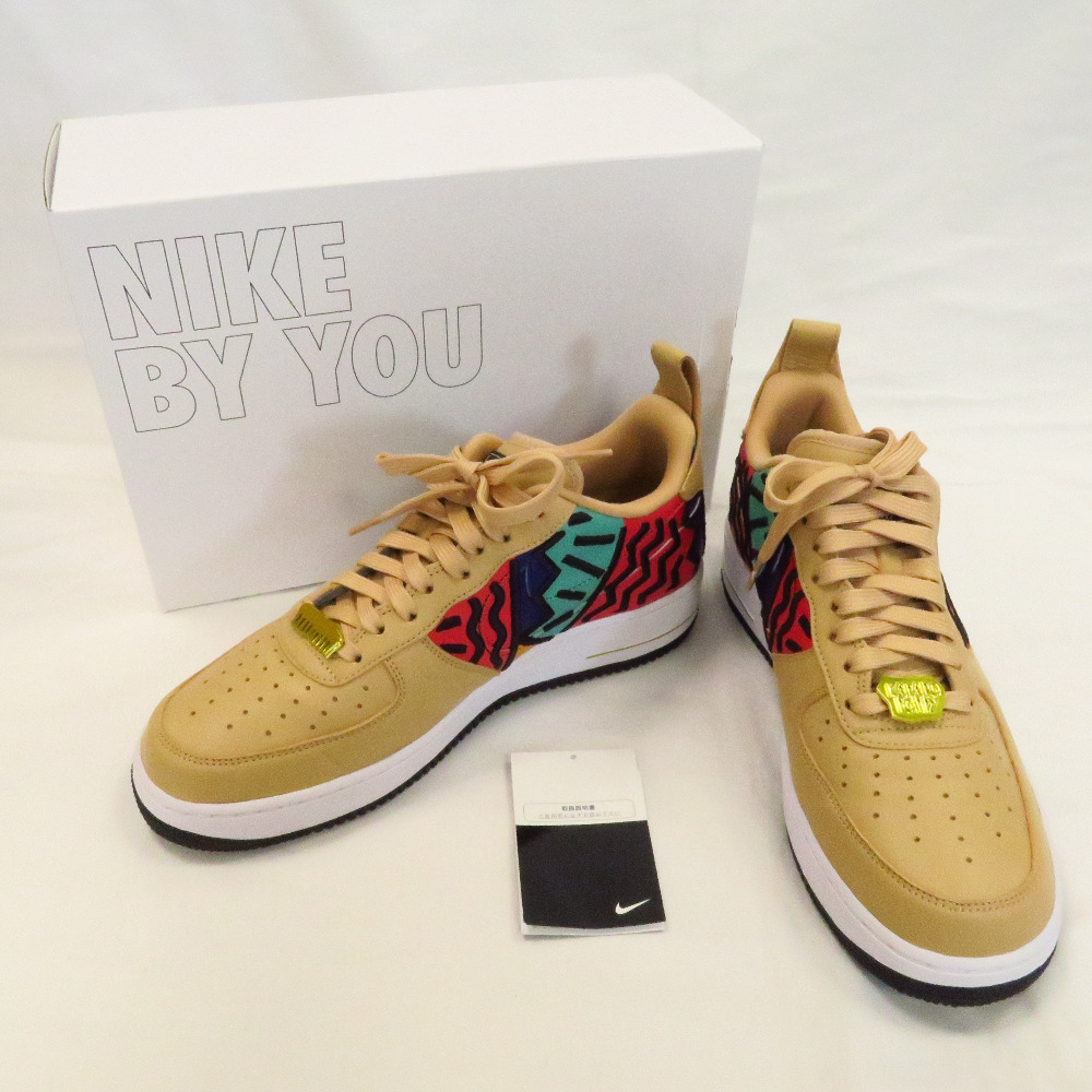 Th330212 ナイキ スニーカー NIKE BY YOU × KARABO POPPY カラボポピー AIR FORCE 1 LOW CT1975-993 ベージュ系 NIKE 超美品 ...