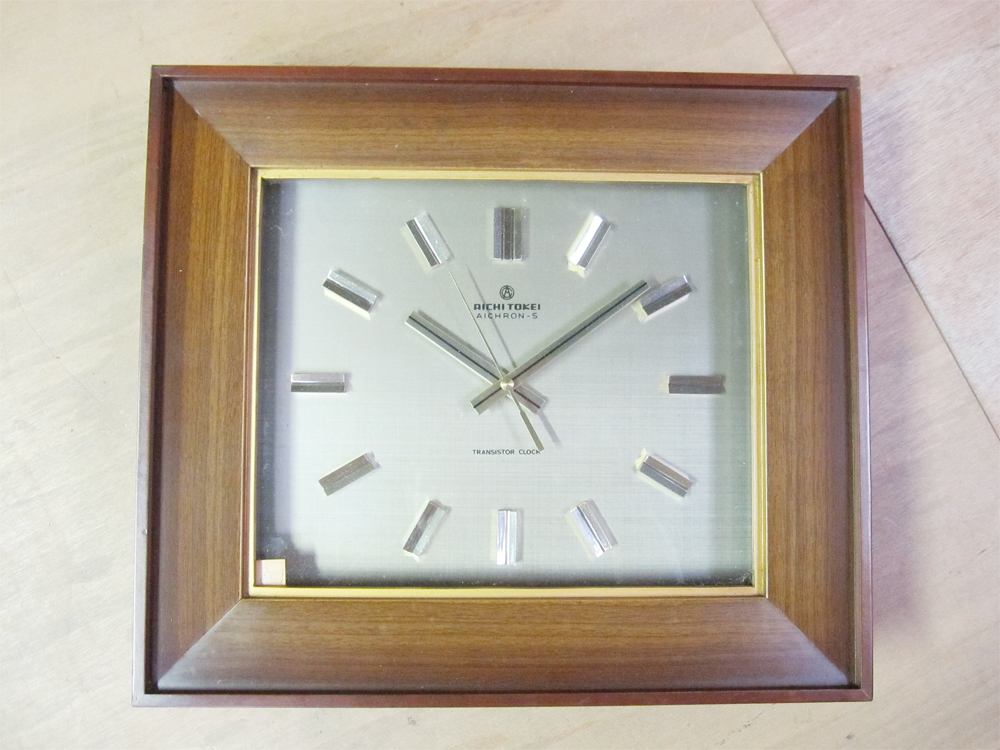 【全体的に状態が悪い】★AICHI TOKEI 愛知時計 AICHRON Super Eight 振り子時計 電池式 ゼンマイ 壁掛け時計 柱 ...