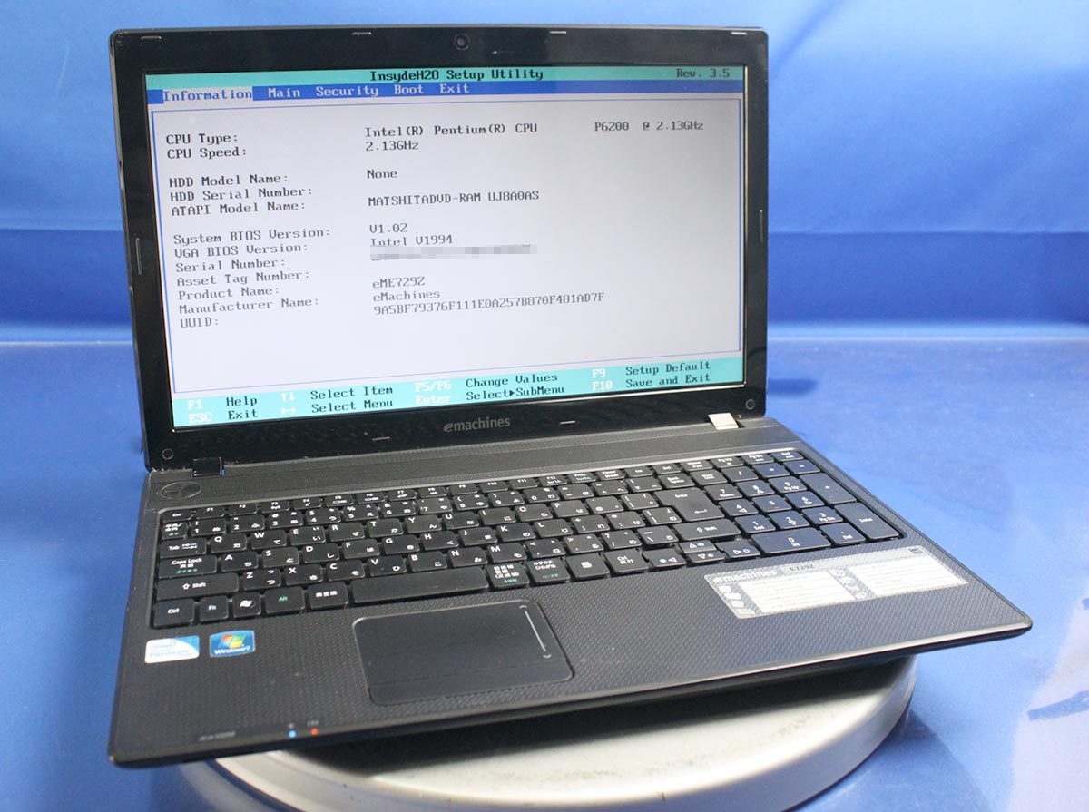 15.6 OS無し訳あり emachines E729 PEW71 /Pentium P6200/メモリ4GB/HDD無/Windows PC ノート パソコン O061610の落札情報詳細 ...