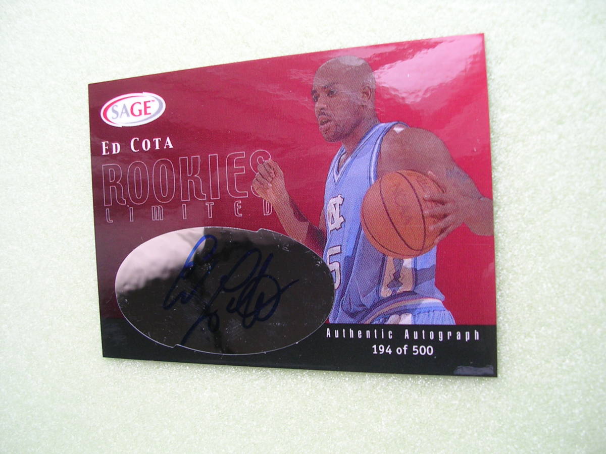 2000 SAGE ROOKIES LIMITED AUTOGRAPH CARD R7 Ed Cota RC /500 AUTOの落札情報詳細 ...