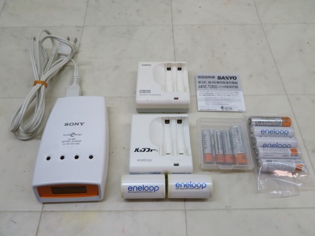 3個セット SONY BCG-34HRME 急速充電器 sanyo NC-MDR02 NC-TGR02 ソニー サンヨー 単3充電池 単4充電池付 USED 18978 ！！の落札情報詳細 ...