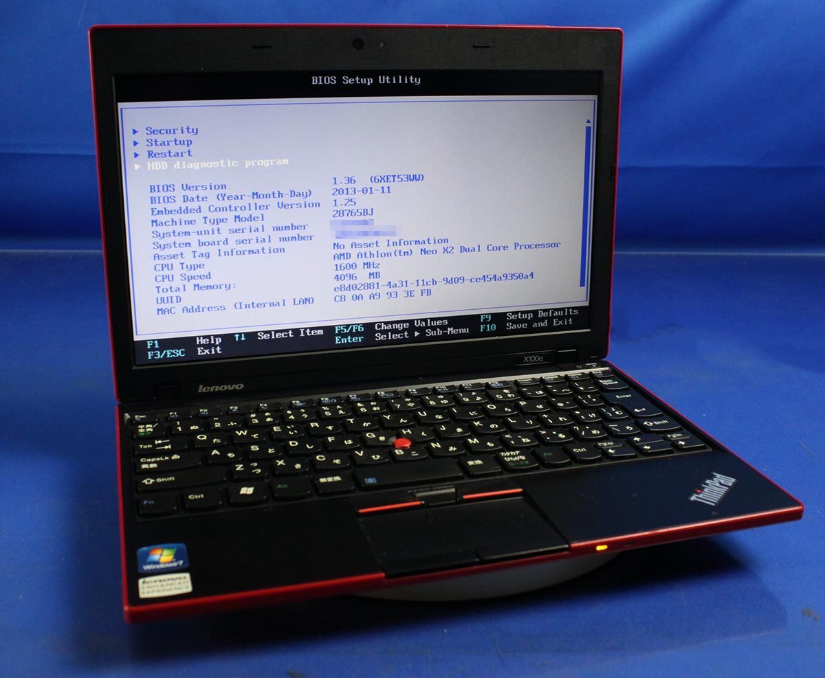 OS無し Lenovo ThinkPad X100e/Athlon Neo X2 L335 Dual Core Processor/メモリ ...