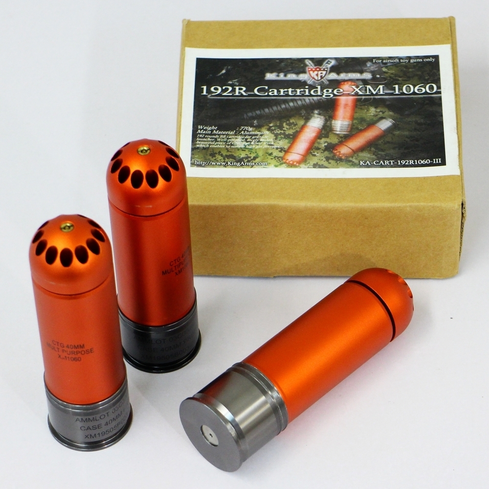 mG407a [中古品] King Arms 40mm 192発カートリッジ XM 1060 3個入 / モスカート | ホビー Kの落札情報 ...