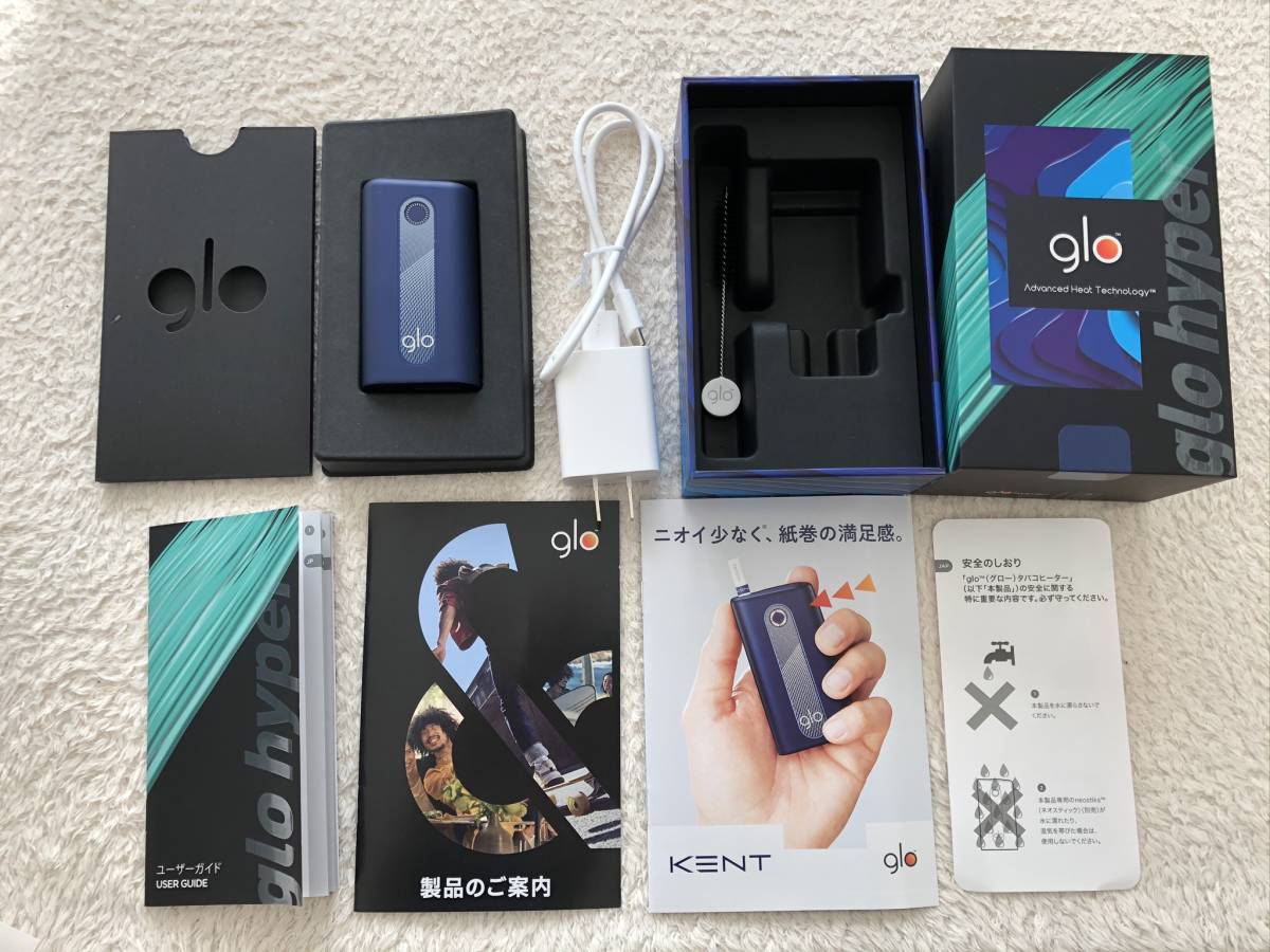 美品！加熱式電子たばこグロー・ハイパー MODEL:G401 タバコ 煙草 glo hyper ネイビー 青 紺 クリーニング済みの落札情報 ...