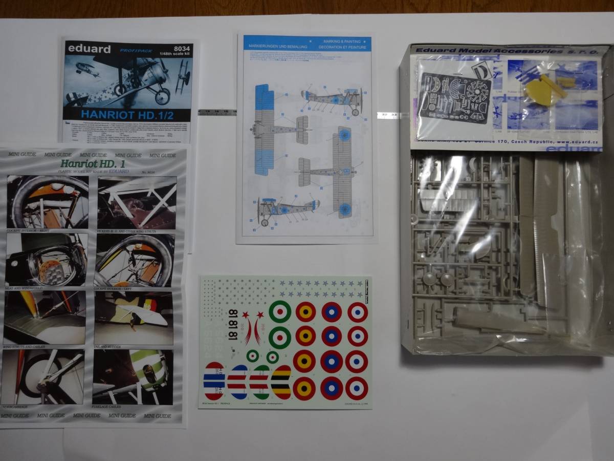 【新品】♪4カ国のマーキング1/48ハンリオットHD.1/HD.28《HANRIOT》 エデュアルド：プロフィパック版（レジン、エッチング ...