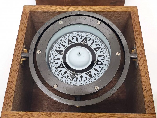 現状品 DAIKO / 大航計器製作所 方位磁針/羅針盤 SUNSTAR SSA2 SIZE「4」木箱入り BOX MAGNETIC ...