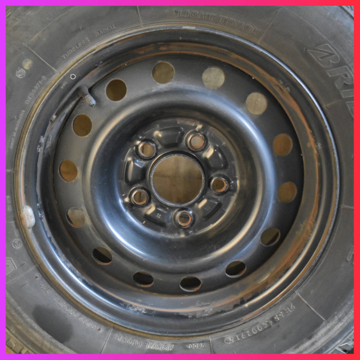 TOYOTA トヨタ RZN147 ハイラックス 純正 15インチ 鉄ホイール 15×6J PCD114.3 5穴 タイヤ 195/80R15 ...