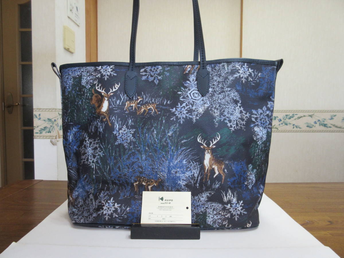 【新品】トートバッグ『クイーポ KUIPO ケイタマルヤマ』鹿が林で遊ぶ絵柄 の落札情報詳細| ヤフオク落札価格情報 オークフリー