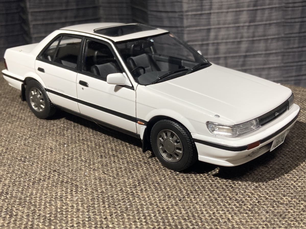 【新品】ハセガワ模型 プラモデル ニッサン ブルーバード 4ドアセダン SSSアテーサ リミテッド（U12型）後期 サンルーフ、ホワイト完成品！の落札情報詳細 - ヤフオク落札価格検索 オークフリー