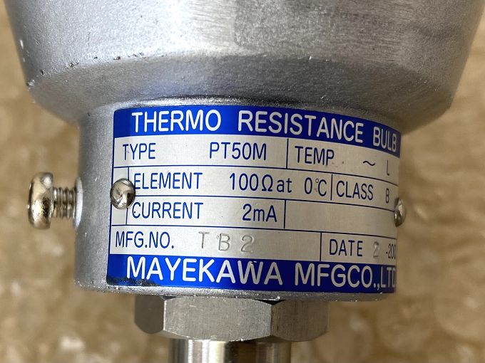 D099 MAYEKAWA PT50M PT240M THERMO RESISTANCE BULB 前川製作所 4個セット ジャンクの落札情報 ...