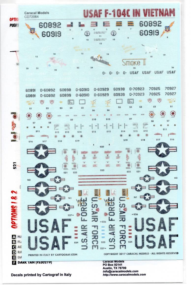 【新品】ラストワン 1/72 Caracal Models カラカルモデルスデカール CD72064 - F-104C in Vietnamの ...