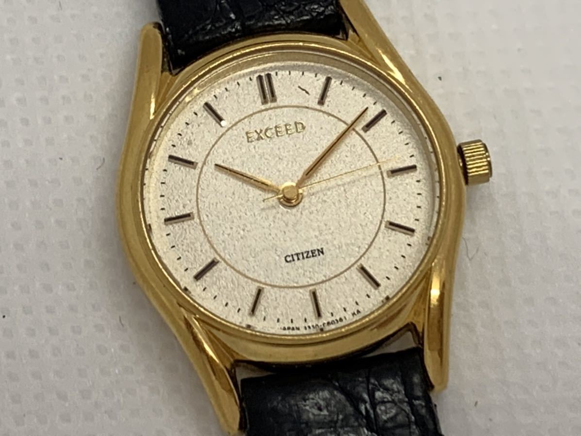 値段交渉歓迎 CITIZEN 腕時計 EXCEED 3330-C80312 ゴールド ANTIMAG.4800 金時計 防水 美品 良品 ...