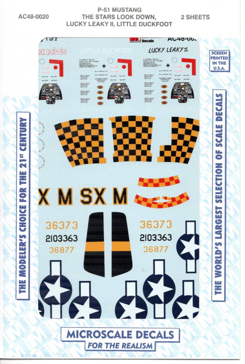 【未使用】1/48 マイクロスケールデカール C48-0020 P-51 Mustang - The Stars Look Down ...