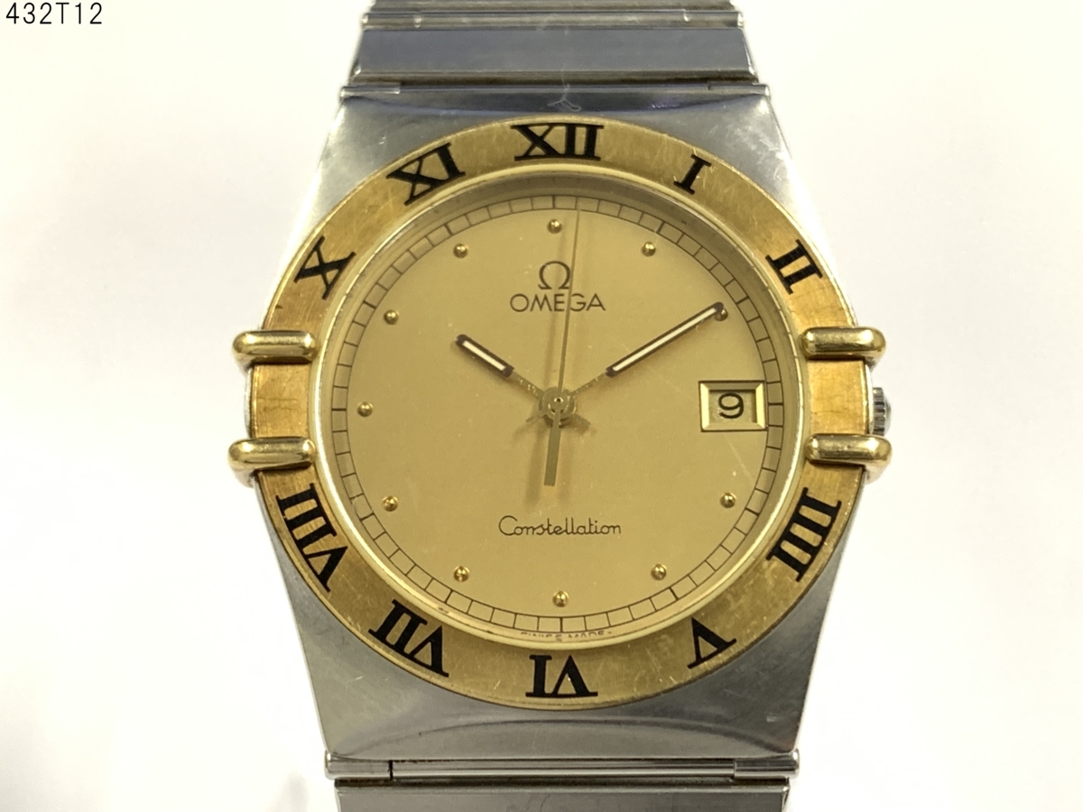 【傷や汚れあり】★OMEGA オメガ Constellation コンステレーション 396.1070 396.1080 Cal.1441 クォーツ 腕時計 純正ベルト 稼働 ジャンク ...