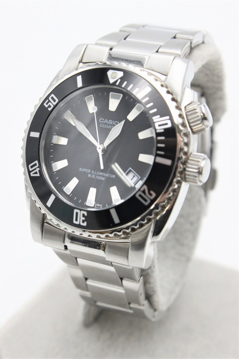 【新品・未使用品】CASIO カシオ 腕時計 ILLUMINATOR 3793 AQ-180W ブラック メンズ 箱、説明書(ダウンロ-ド対応 ...