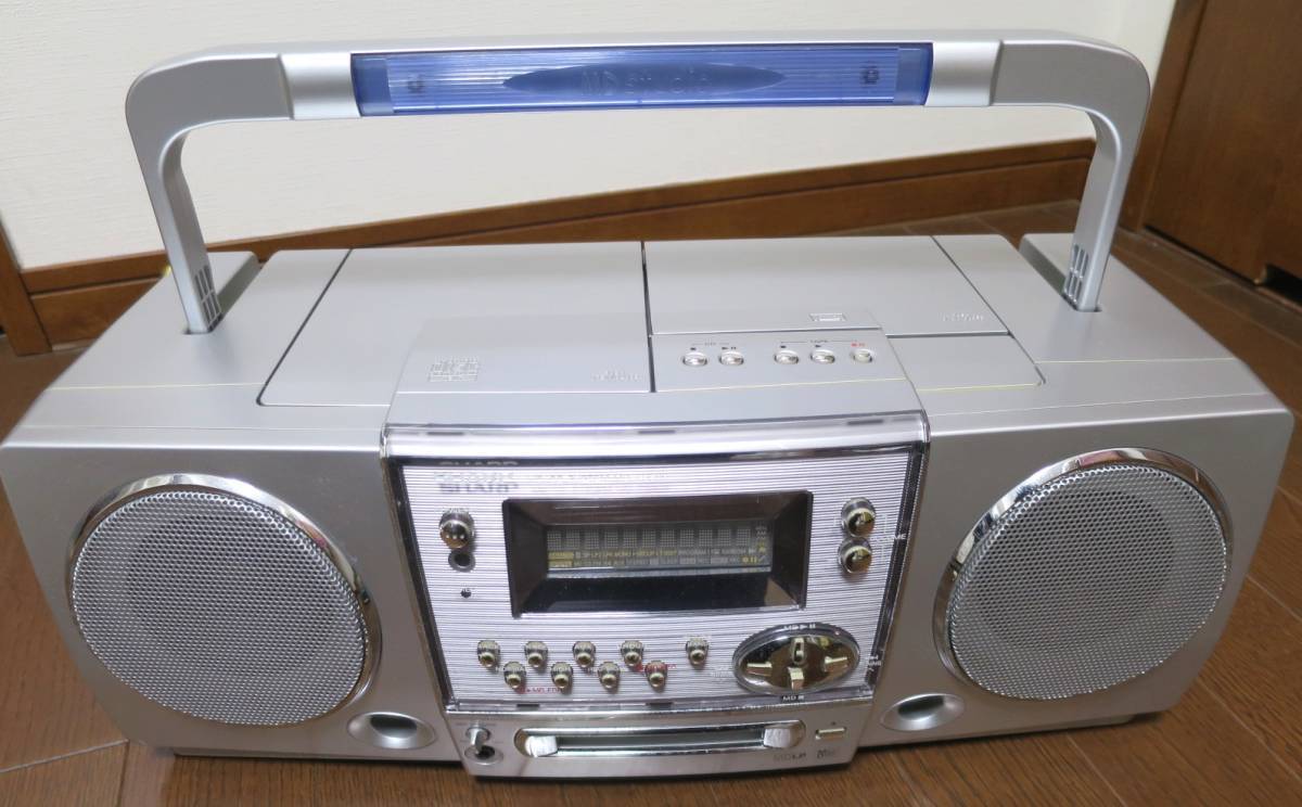 SHARP MD STUDIO 【MD-F200-S】 MD/CD システム ダブルMD（CD/MDデッキ）（ラジカセ形状タイプ）★動作確認 ...