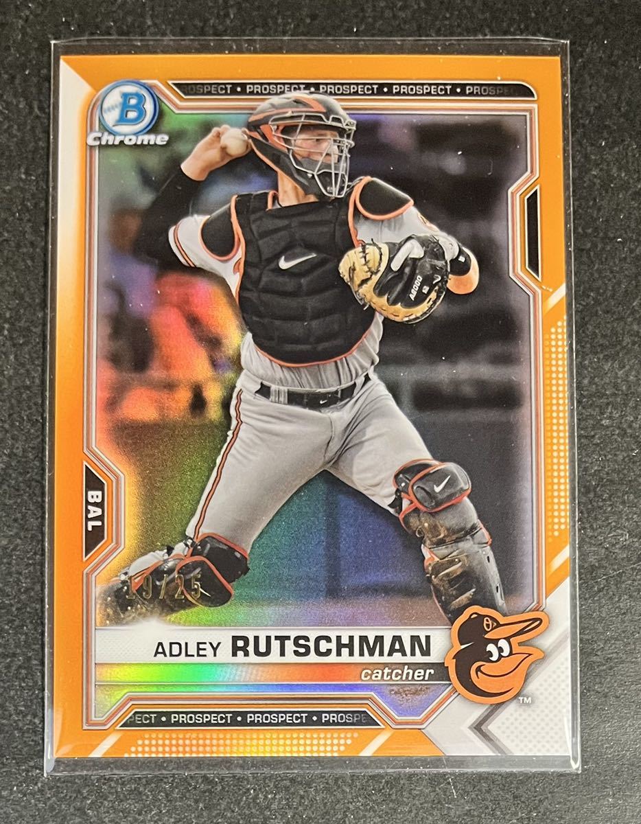 【未使用に近い】2021 Bowman Chrome Draft Adley Rutschman Orioles 25枚限定 Orange Refractor BDC-31の落札情報詳細 ...
