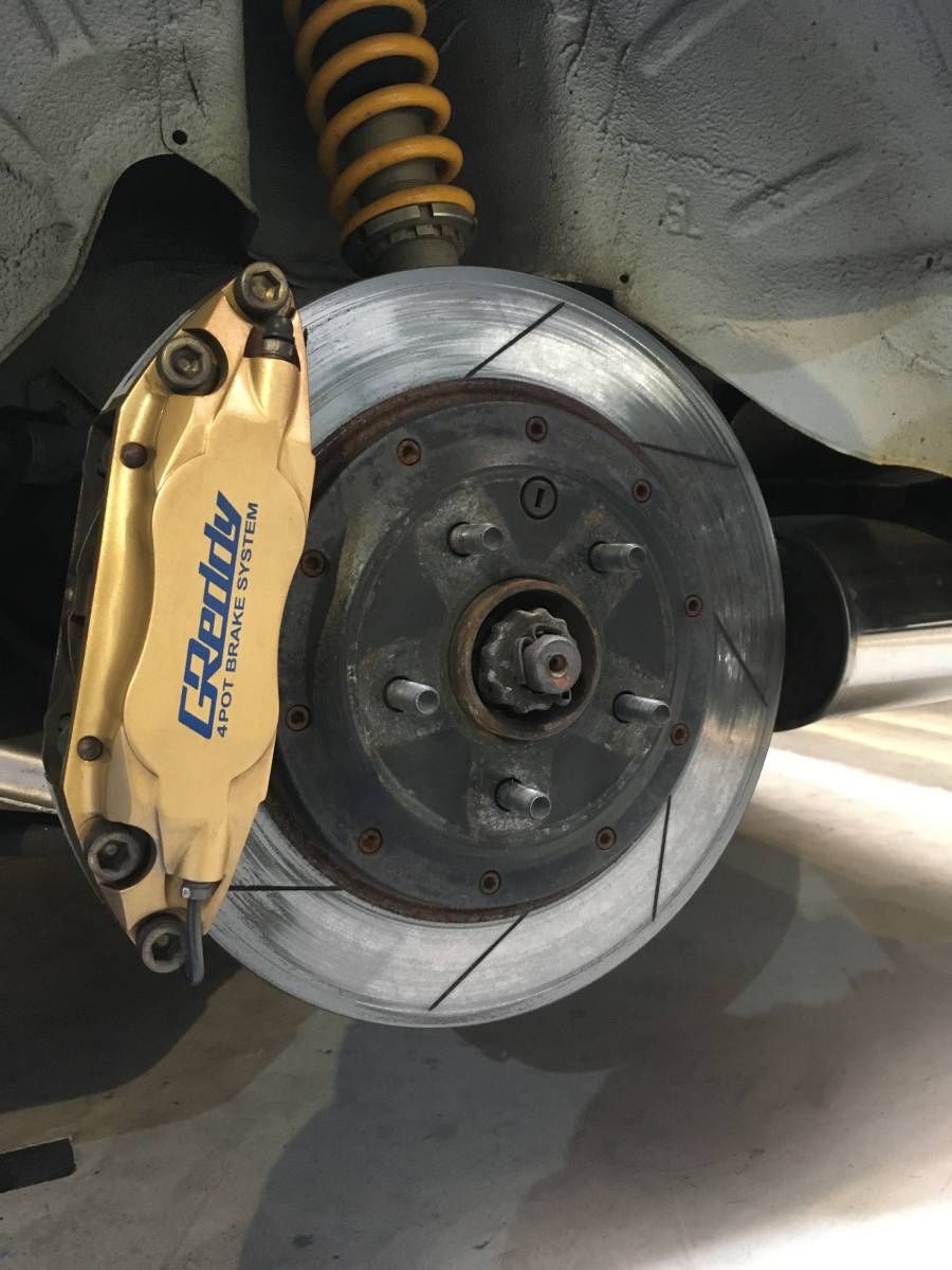 【傷や汚れあり】GReddy BRAKE SYSTEM リヤブレーキキャリパー＆ローターセット 4pot 330mm スカイラインGT-R ...