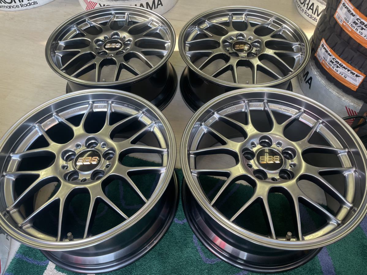 【目立った傷や汚れなし】1円スタート！鍛造！軽量！美品！BBS RG-R 18インチ RG703 RG704 8Jインセット40、9Jインセット42 PCD114.3-5H☆ホイール4本SET ...