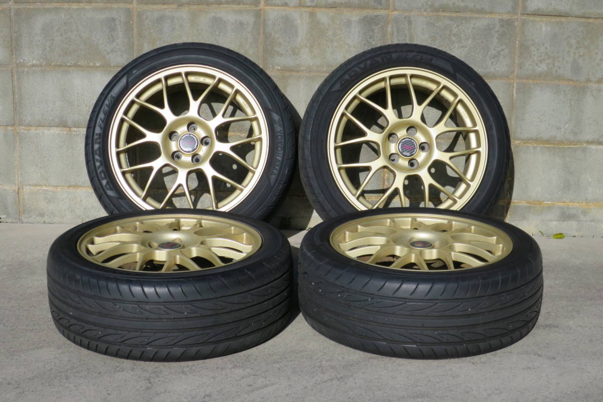 【傷や汚れあり】スバル純正OP STI BBS 17インチ 17×7J +48 PCD100 ヨコハマ ADVAN FLEVA V701 225/45R17 2017製の落札情報詳細 ...
