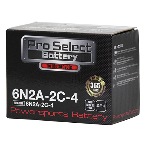 【未使用】Pro Select Battery(プロセレクトバッテリー) バイク 開放型バッテリー 6N2A-2C-4 スタンダードバッテリー ...