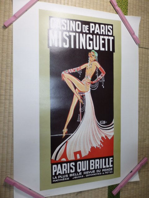 【やや傷や汚れあり】P2439/大量出品/ポスター/Casino de Paris Mistinguett/by Zig/アート/芸術/当時物 ...