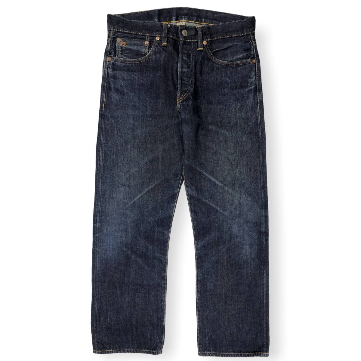 【目立った傷や汚れなし】USA製 RRL Double RL ダブルアールエル LOW STRAIGHT 赤耳 セルビッチ ジーンズ デニム パンツ ボタンフライ W29 L32 インディゴ ...