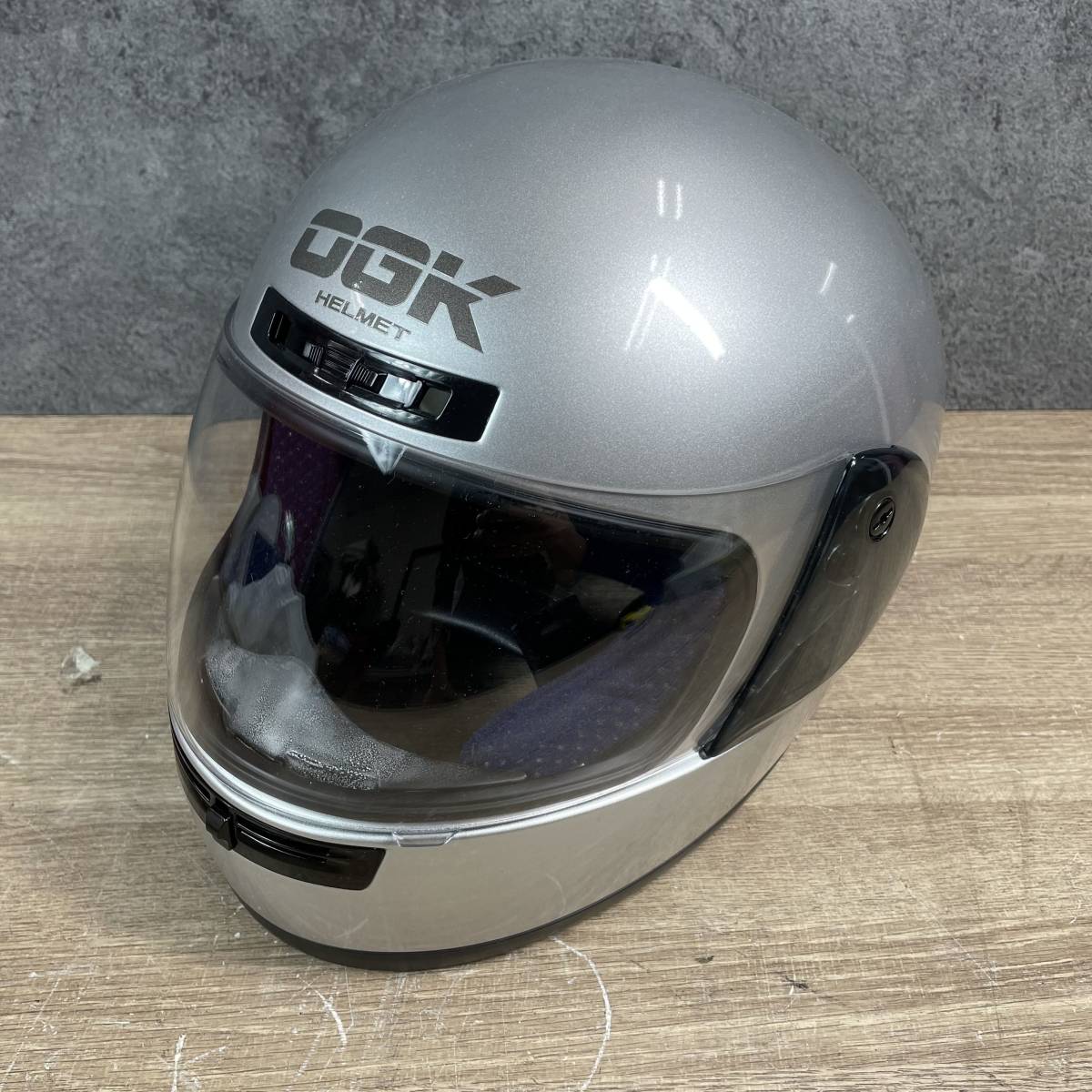 【やや傷や汚れあり】OGK ヘルメット FF-R XLサイズ 60-61cm シルバー フルフェイスメット オージーケー 菊TKの落札情報詳細 - ヤフオク落札価格検索 オークフリー