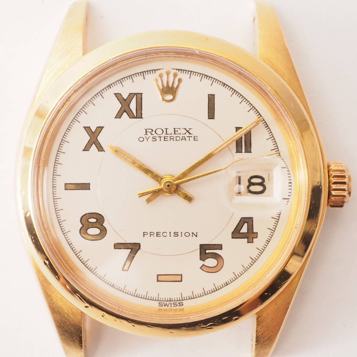 【傷や汚れあり】【希少品】ロレックス オイスターデイト プレシジョン Ref,6694 ROLEX PRECISION Cal,1210 手巻き ゴールド 男性 本体のみ103[3966141 ...
