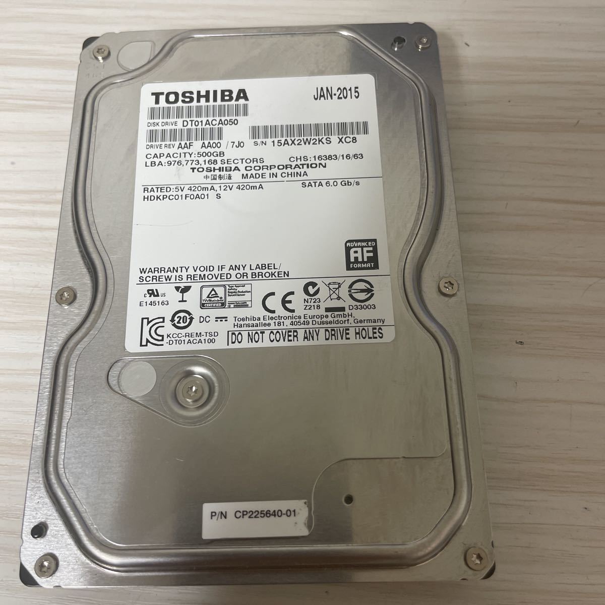 【やや傷や汚れあり】D609: 動作保証/AVコマンド対応 使用8501時間 TOSHIBA 3.5インチHDD SATA 500GB DT01ACA050 の落札情報詳細| ヤフオク落札価格 ...