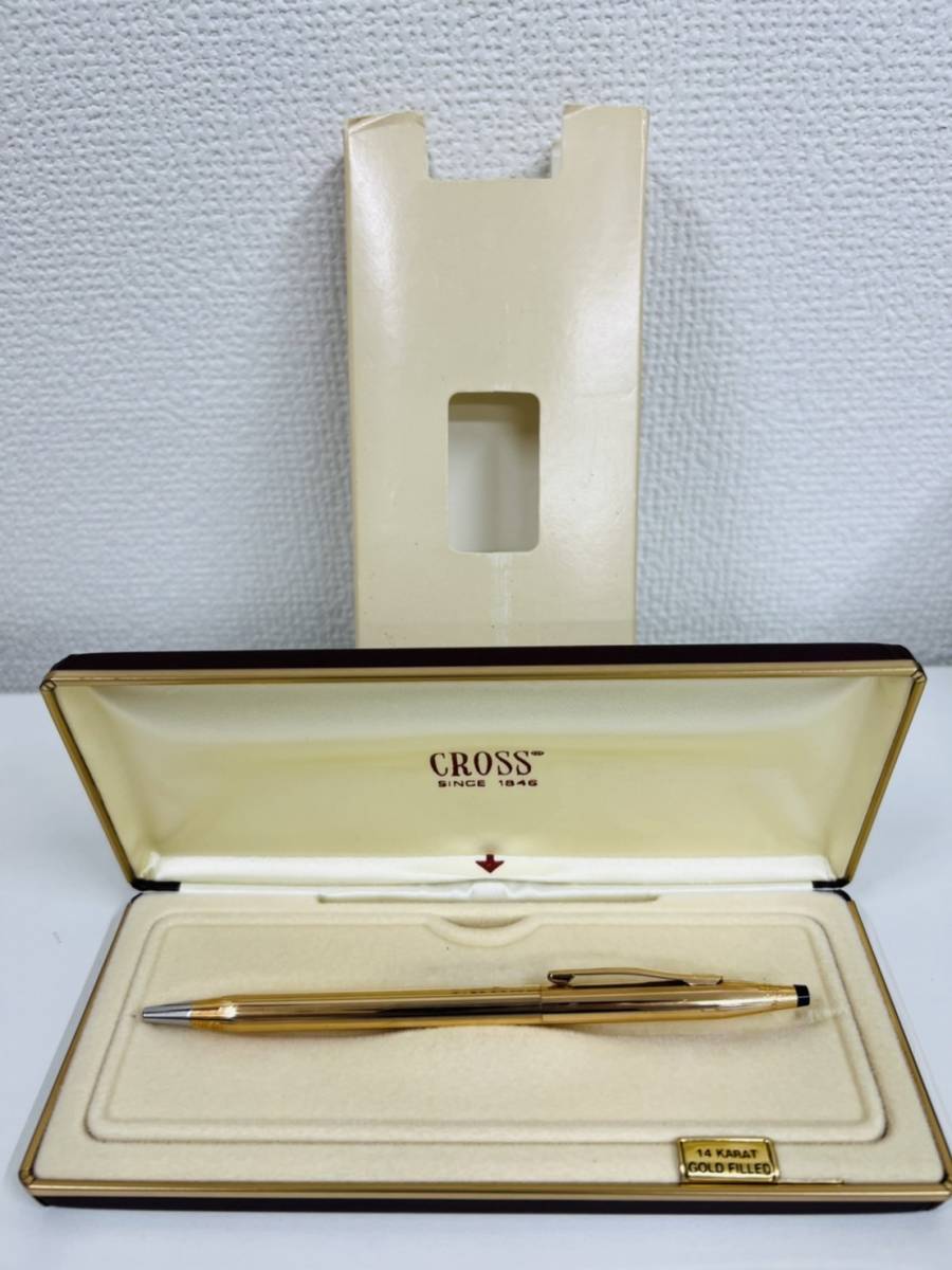 【やや傷や汚れあり】【TK3061】1円～ クロス CROSS 14KARAT GOLD FILLED ボールペン インク有 中古品 現状品 小物 プレゼント 贈り物 ケース付きの落札情報詳細 ...